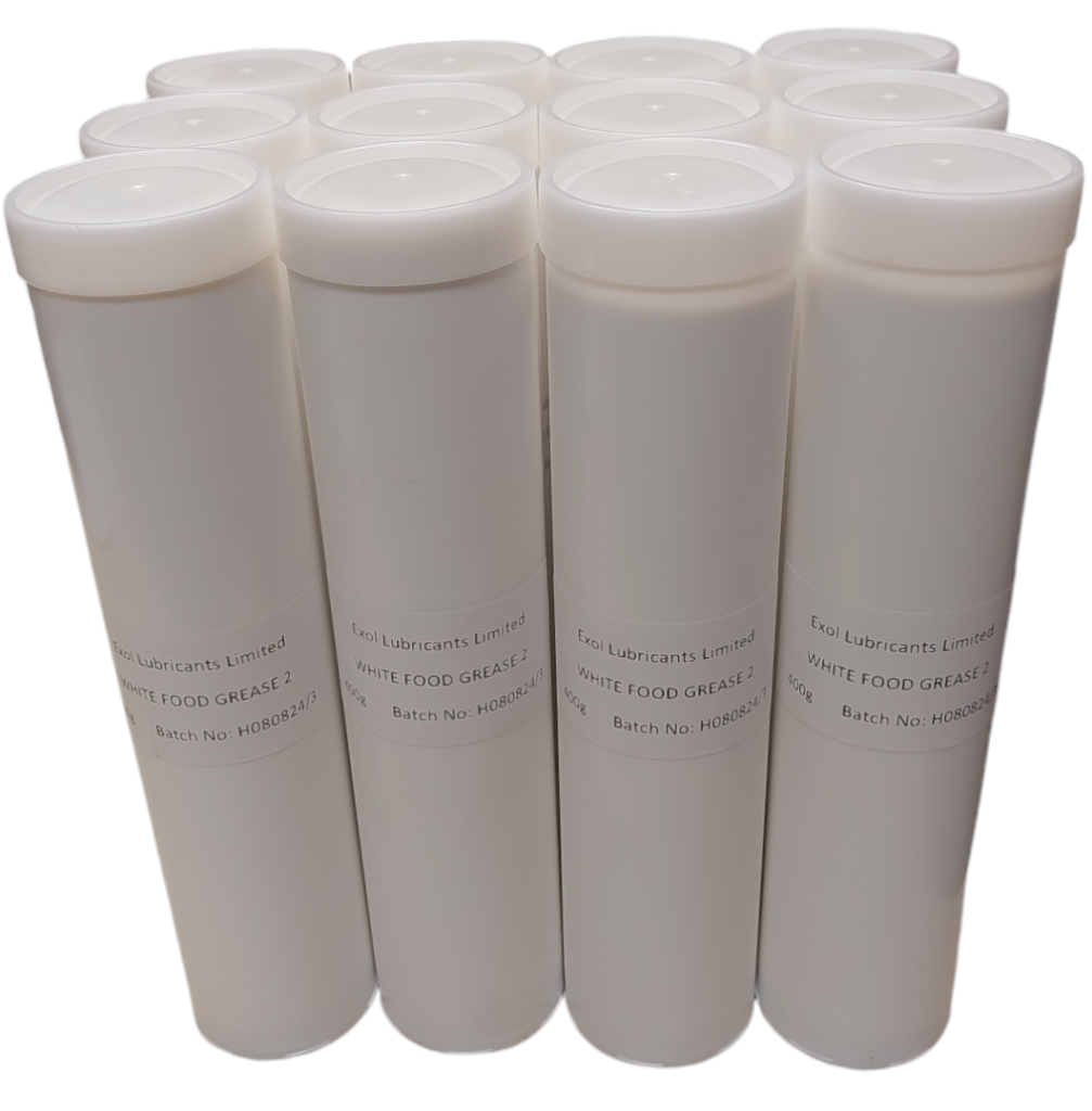 White Food Grade Grease Cartridges NLGI No 2 12 x 400gm