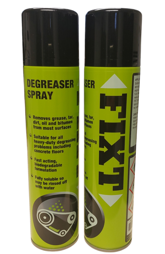 FIXT DEGREASER SPRAY 2 x 400m FOR REMOVAL OF GREASE OIL DIRT ON VARIOUS ...