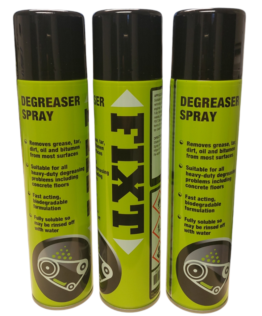 FIXT DEGREASER SPRAY 3 x 400m FOR REMOVAL OF GREASE OIL DIRT ON VARIOUS ...